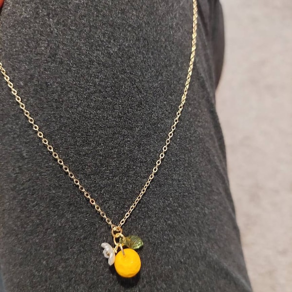 Orange Pendant Necklace: 14k Gold Filled Chain - Etsy