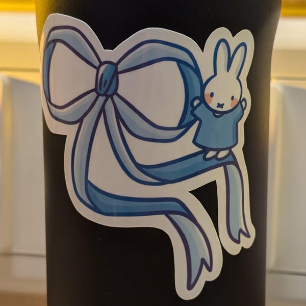 Cute Comfort Character Ribbon Waterproof Sticker - Etsy