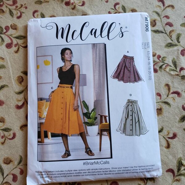 Mccall's Easy Sewing Pattern M7906 Pleated Skirts, Button Front, Short ...