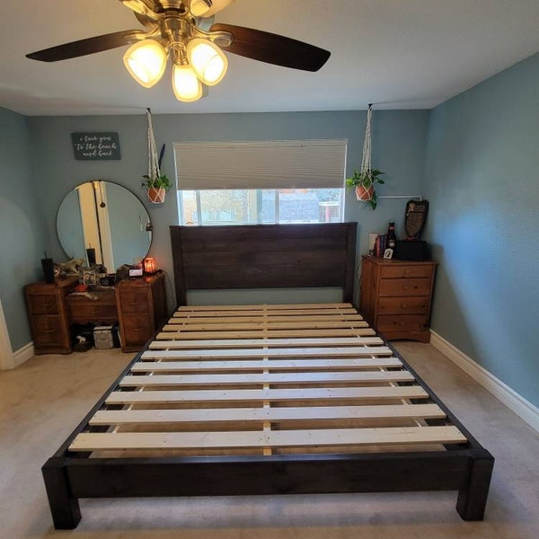 Torched Farmhouse Platform Bed Frame - Full - Solid Wood/handcrafted in ...