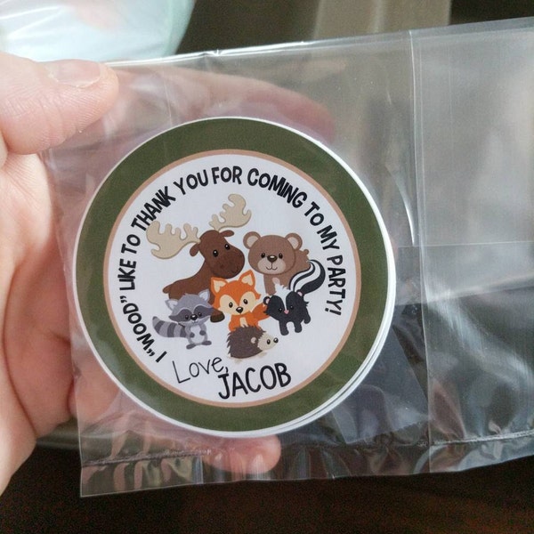 Woodland Animals Favor Tags, Forest Animal Thank You Tags, Woodland 1st ...