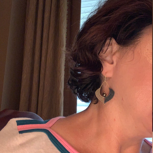 Macrame Earrings Tutorial 3, Micro Macrame Pattern, Pdf Tutorial, DIY ...