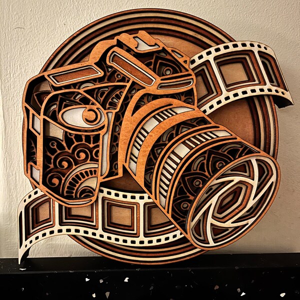 Photo Camera Multi Layer Mandala Model Laser Cut File, Commercial Use ...