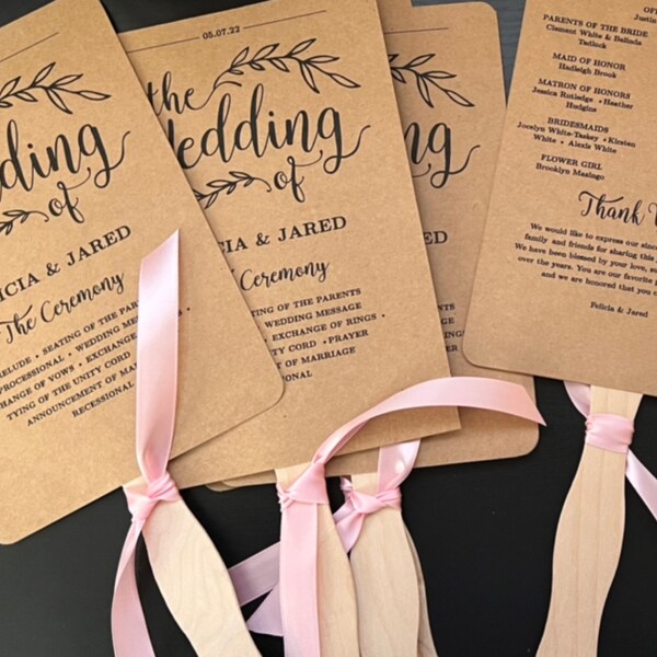 Printable Wedding Program Template, Rustic Wedding Fan Program ...