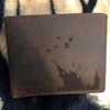 Mens Brown Leather Dog Hunting Wallet. RFID Blocking Genuine Leather ...