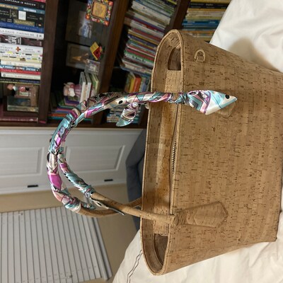 Purse Scarf 2 Handle Covers Rich Brown Ivory Red Special Order - Etsy