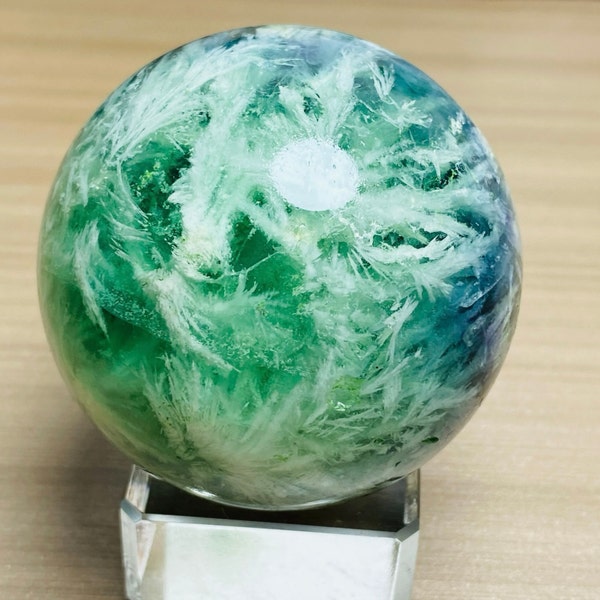 High Quality Translucent Clear Ice Cracked Sphere, Clear Calcite ...