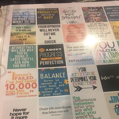 Success Motivational Quotes Life Planner Sticker Sheet Print at Home ...