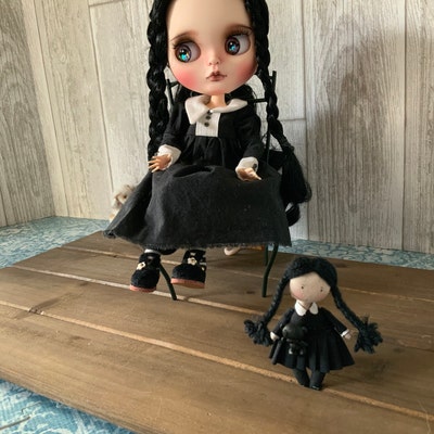 Miniature Cloth Doll Wednesday Addams Rag Doll for Dollhouse - Etsy