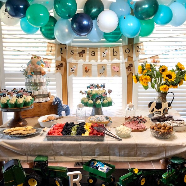 Farm Baby Shower Decorations, Barnyard Baby Shower Banner, Farm Baby ...