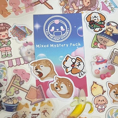 Cute Stickers, Clear Kawaii Stickers, Bunnies & Bears, Outline Stickers ...