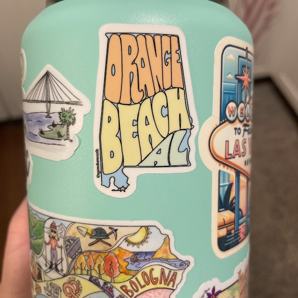 ORANGE BEACH ALABAMA Travel Sticker *weatherproof* *stick 'em Anywhere ...