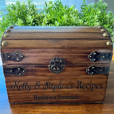 Family Recipe Box, Customized Recipe Box, Farmhouse Kitchen Decor ...