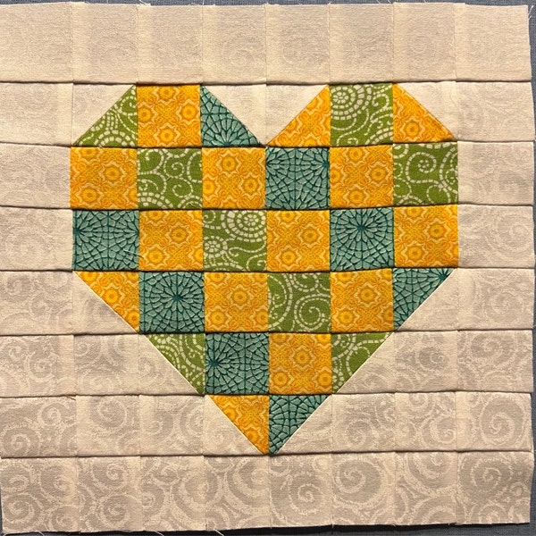 Scrappy Heart Quilt Block Pattern Download - Etsy