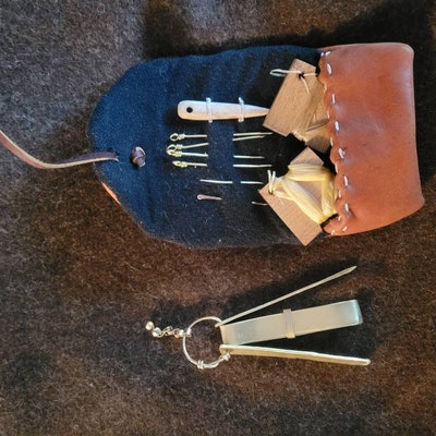 Viking Sewing Kit. Birka Wallet With a Set of Sewing Tools. Norse ...