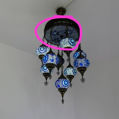91 Globe Mosaic Turkish Chandeliers, Mixed Settlement Mosaic Circle ...