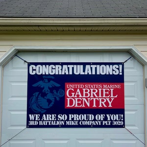 Custom U.S. MARINE Vinyl Banner Welcome Home or Congratulations We Are ...