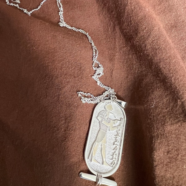 Egyptian Thoth Cartouche Necklace,egyptian Hieroglyphs Customizable ...