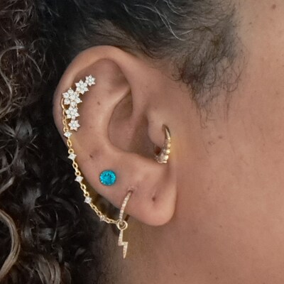 Marquise and Round CZ Butterfly Industrial/scaffold Bar - Etsy UK