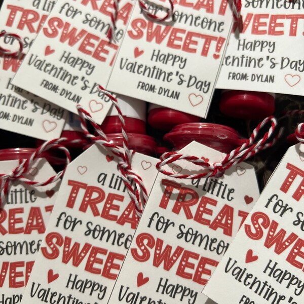 Valentine's Day Tag, Sweet Treat, Valentine Gift Label, Kids School ...