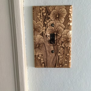 Hand Painted Raven and Full Moon Double Light Switch Cover 2 Toggle ...