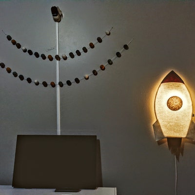 Children Wall Lamp. space Rocket - Etsy