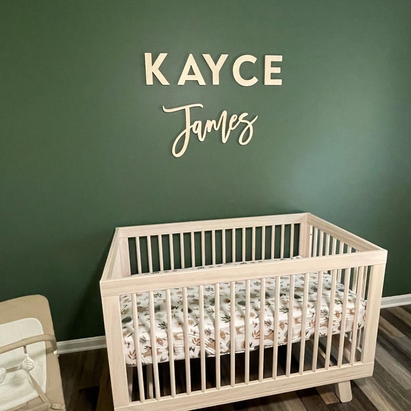 Custom First and Middle Name Sign - Wooden Name Sign for Two Names ...