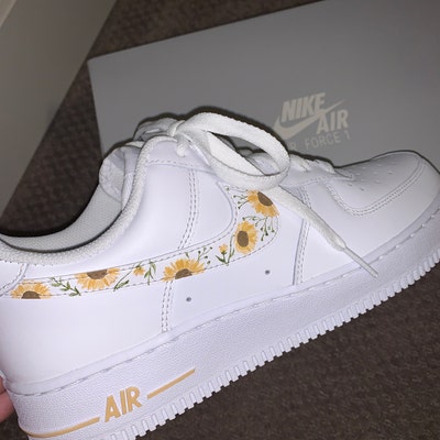 Sunflower Af1's With Painted Toe Box af1's Design - Etsy
