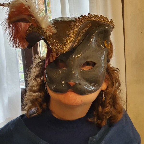 2 Venetian Masks Colombina Full Face, in Papier-mâché With White Base ...