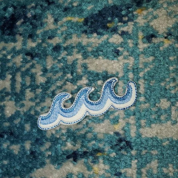 Wave Patch - Simple Beach - Ocean - Embroidered Iron on Patches Custom ...