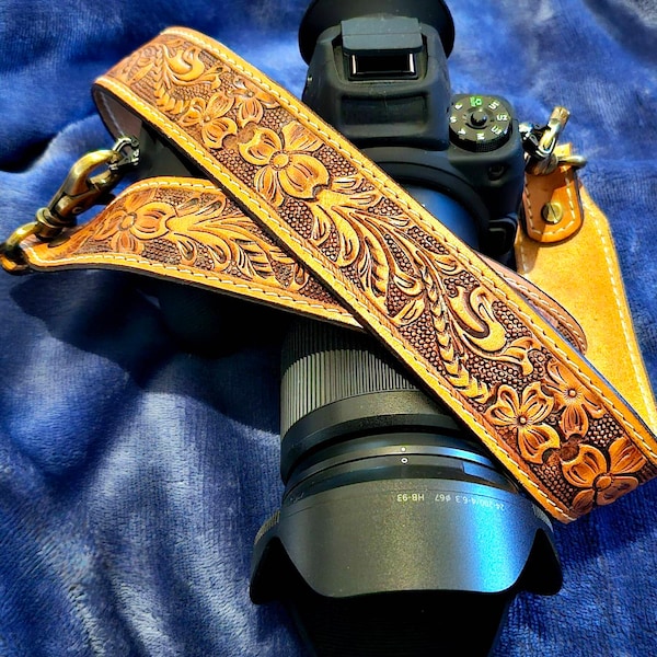 Personalized Hand Tooled Tan Leather Phone Case for iPhone or Samsung ...