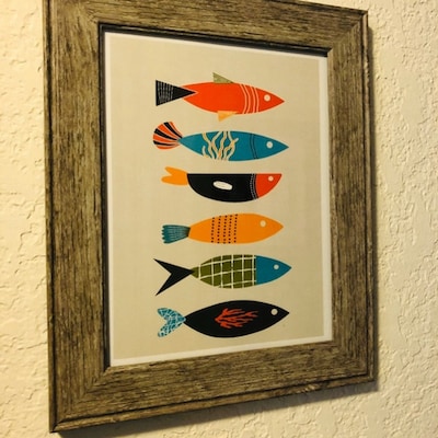 Mid Century Modern, Fish Print, Printable Wall Art, Fish Wall Art, Mid ...