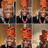 Ankara African Print Headdress Crown With Metallic Detail. Red & Gold ...