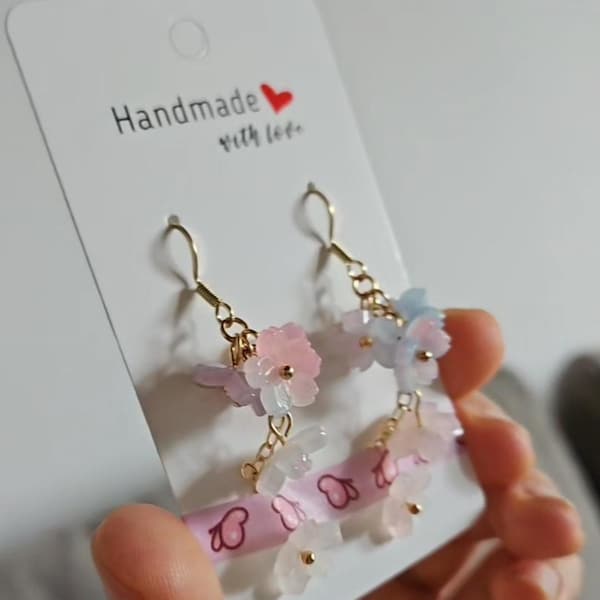 Cherry Blossom Earrings, Flower Earrings, Sakura Earrings, Japanese Earrings, Spring Earrings ...