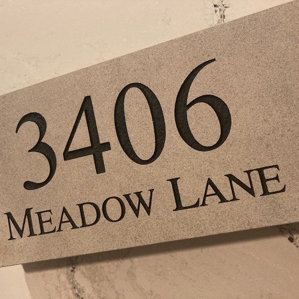 LARGE Indiana Limestone Address Stone Block With Street Name/ Carved ...