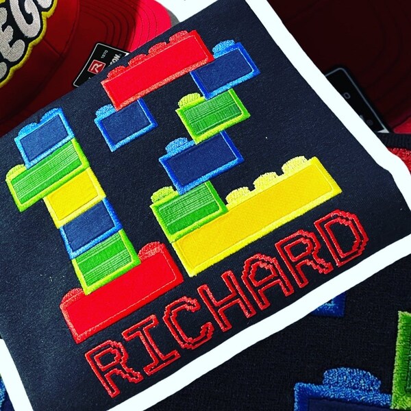 Bricks Birthday Numbers Set 1 - 9 Machine Embroidery Designs , Brick ...