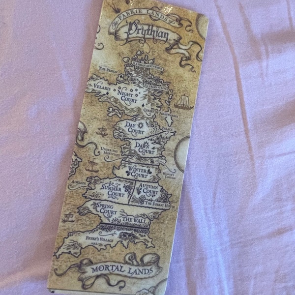 ACOTAR Prythian Map Bookmark | A Court of Thorns and Roses | SJM | Map ...