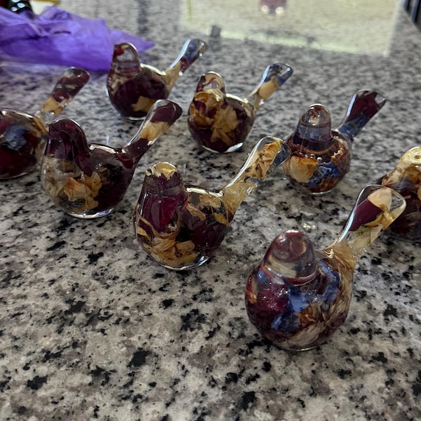 Custom Made Bird Made With Your Dried Flowers, Songbird Keepsake, Bird ...