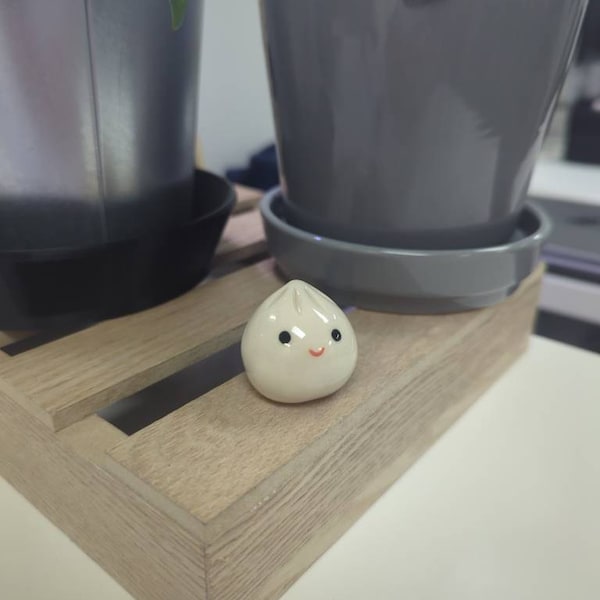 Cute Handmade Ceramic Dumpling. Happy Soup Dumpling. Adorable Gyoza ...