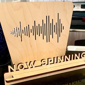 Now Spinning Vinyl Record Stand LP Wooden Tabletop Record Display ...