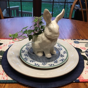 Ceramic Standing Eatser Bunny Planter Pot/ White Rabbit | Etsy