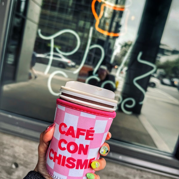 Café Con Chisme Retro Motel Keychain , Acrylic, Checkered, Checkers ...