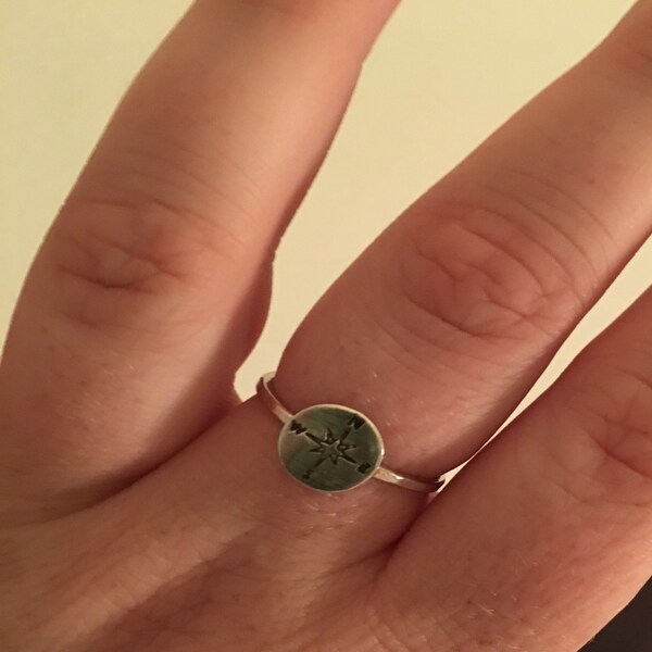 Compass Ring- Silver Compass Ring - Graduation Gift -travel Gift - Etsy