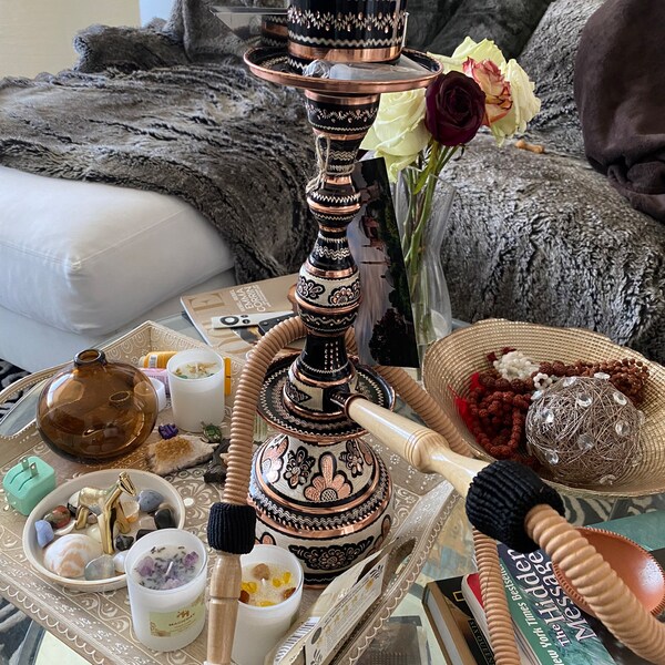 Copper Hookah, Engraved Copper Shisha, Hand Carved Pure Copper Water ...