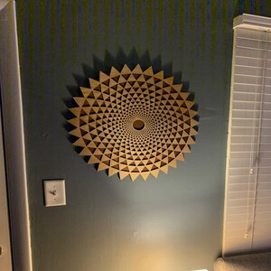 Phi Triangle Grid 18 or 22 Wood Wall Art Laser Cut Wooden Living Room ...