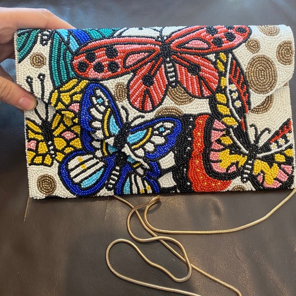 Double Side Beaded, Evil Eye Beaded Clutch, Pink Beaded Purse, Evil Eye ...