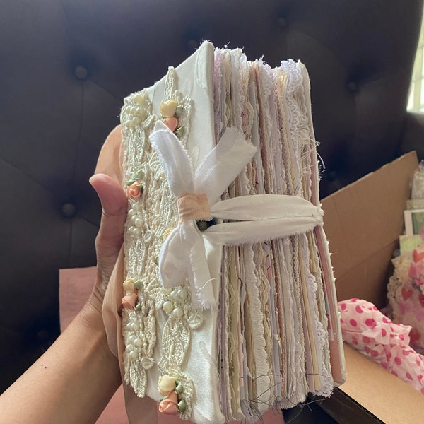 Pastel Kitty Journal, Kawaii Cat Journal, Fabric Junk Journal, Small ...