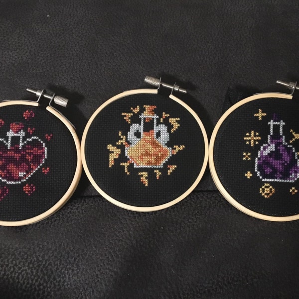 20 Tiny Cross Stitch Magic Potions Set , Mini Cross Stitch RPG , Small ...