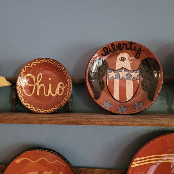 Smith Redware Handcrafted Ornament Folk Art, Ohio, Made in USA, Crackle ...