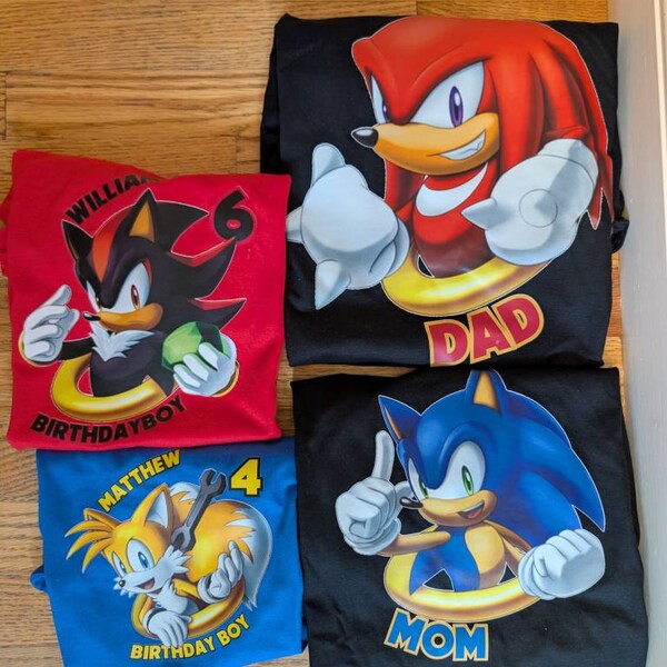 Custom Sonic Birthday Shirt, Sonic Birthday Shirt Personalized With Age ...